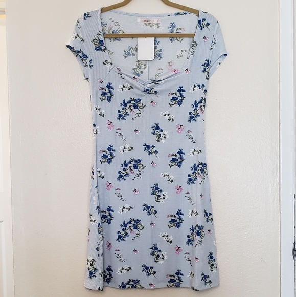 Dresses | Nwtcute Blue Flower Print Dress | Poshmark